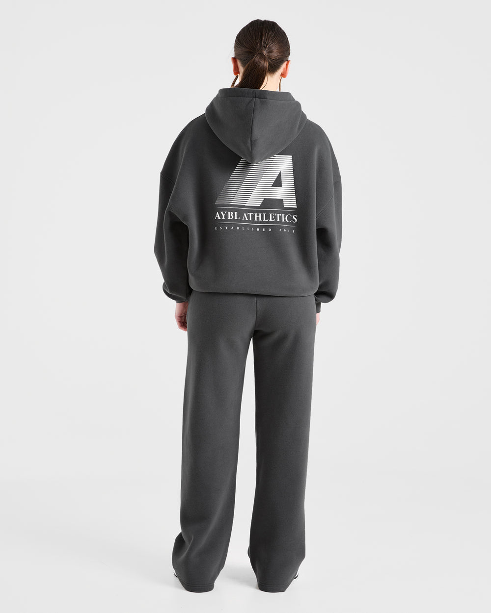 Retro Athletics Oversized Straight Leg Joggers - Charcoal
