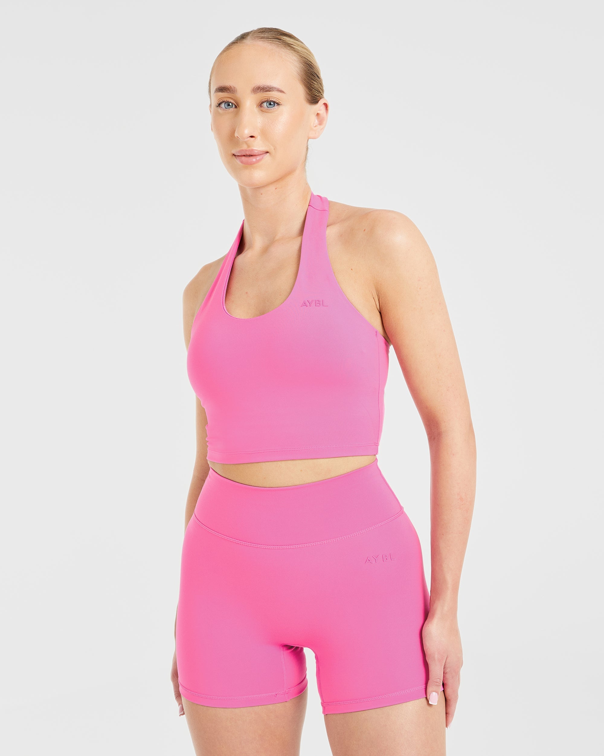Staple Halterneck Crop Top - Summer Pink – AYBL USA