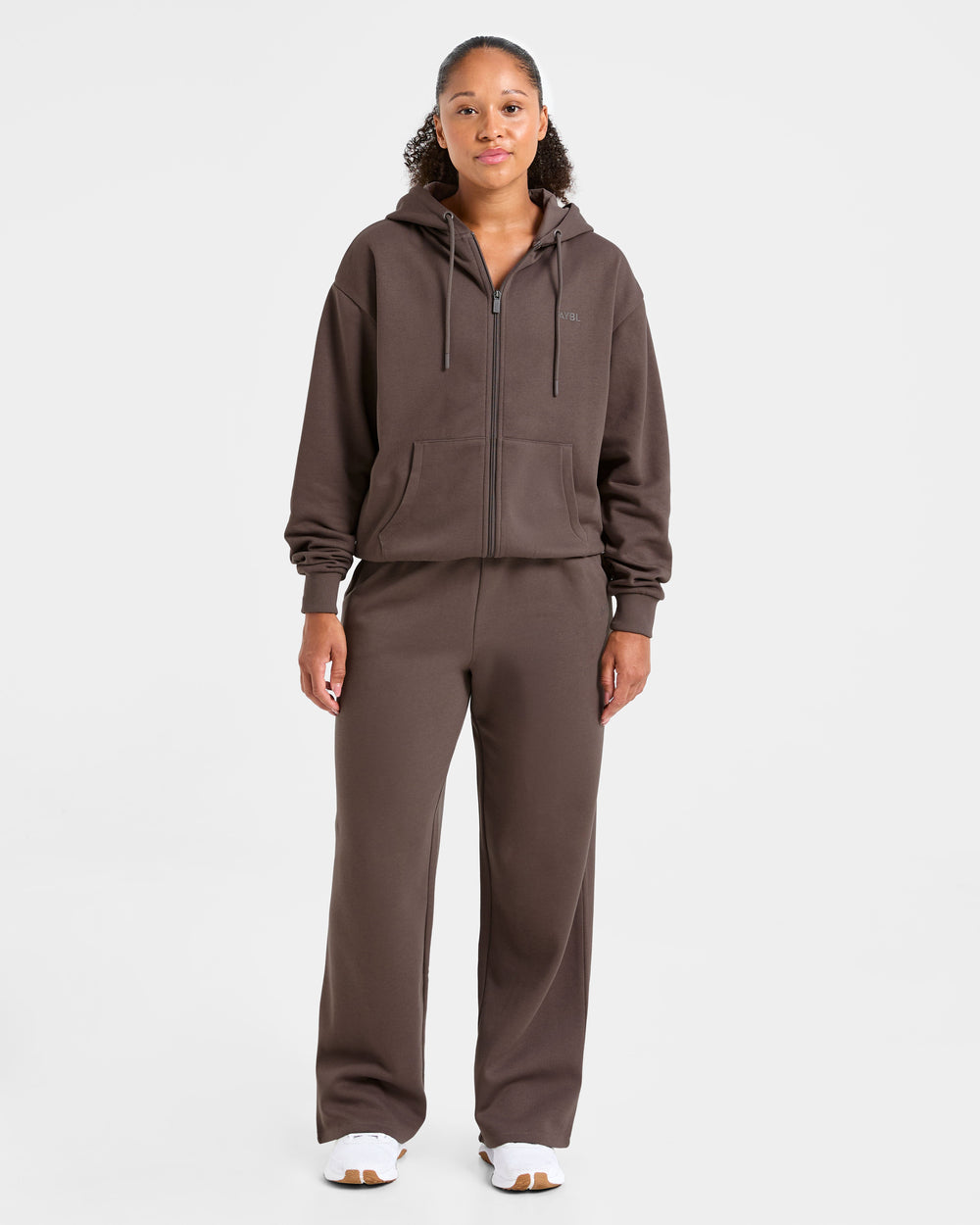 Lifestyle Oversized Zip Up Hoodie - Umber Brown