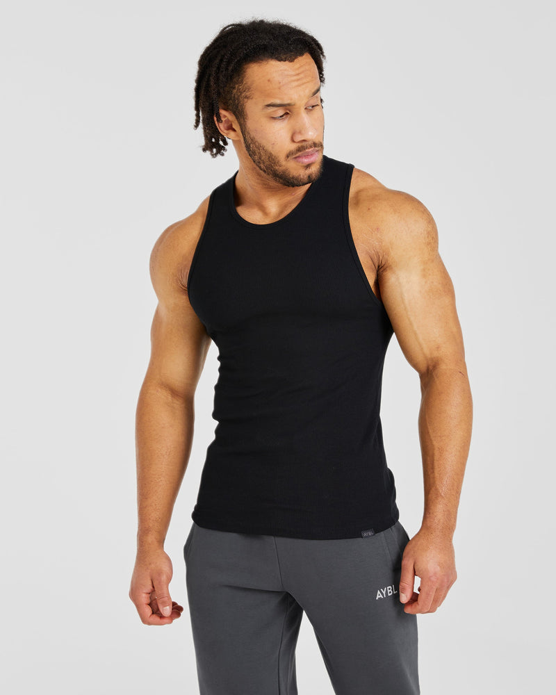 Essential Ribbed Tank - Black – AYBL USA