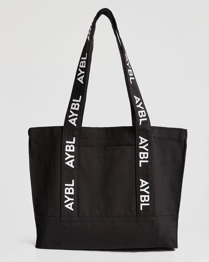 Branded Strap Tote Bag - Black – AYBL USA