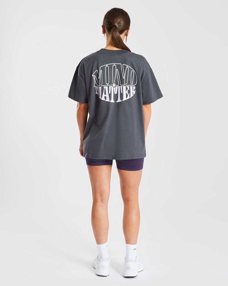 Mind Over Matter Oversized T Shirt - Charcoal/Lilac – AYBL USA