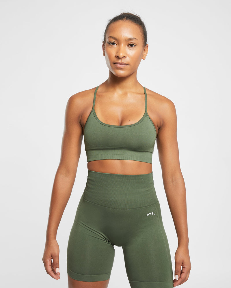 Empower Seamless Sports Bra - Khaki Green – AYBL USA