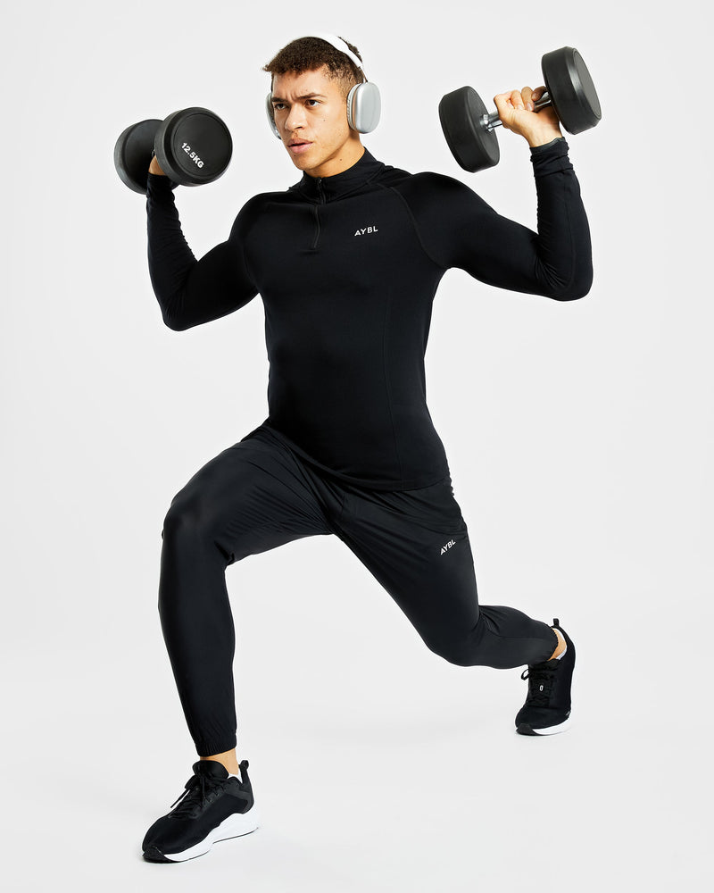 Essential Seamless 1/4 Zip Pullover - Black – AYBL USA